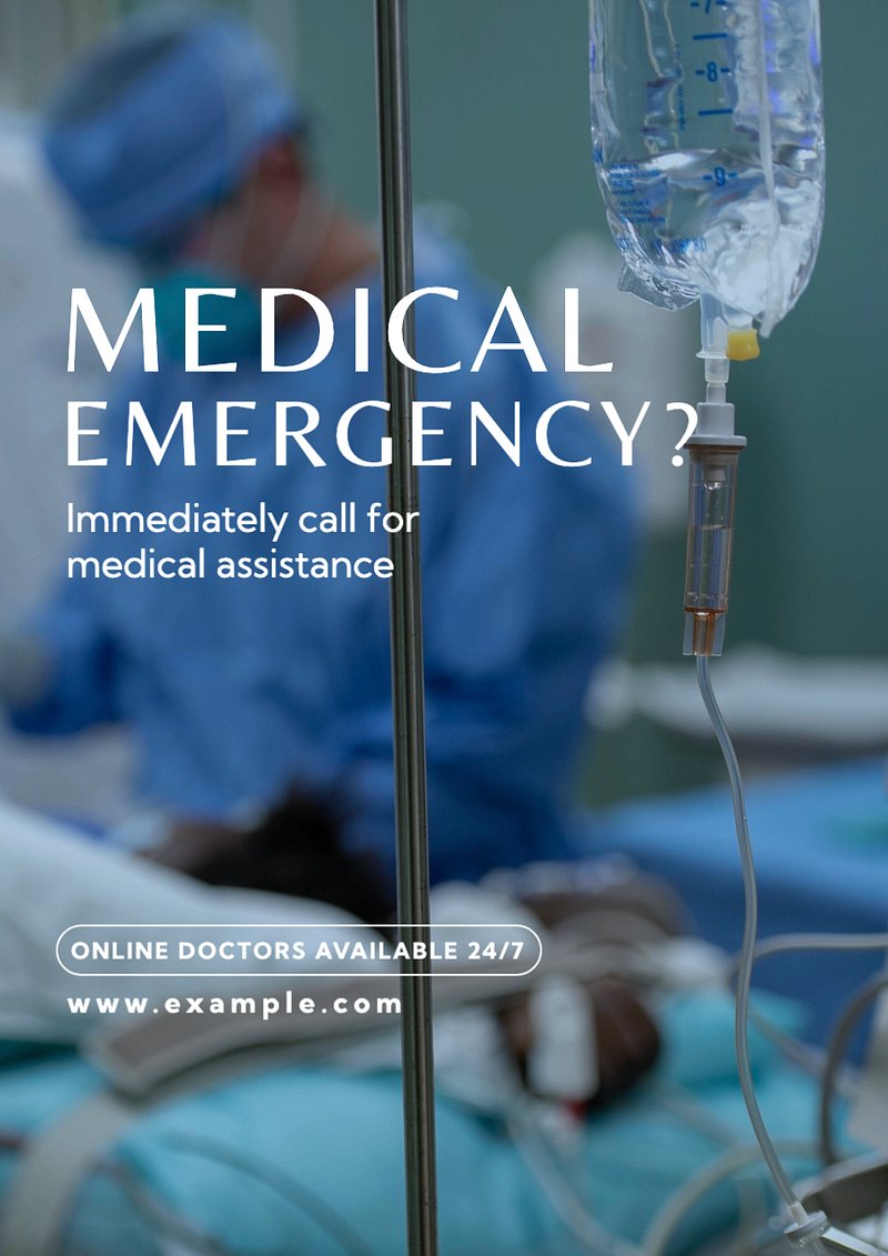 Medical emergency poster template, editable | Premium Editable Template ...