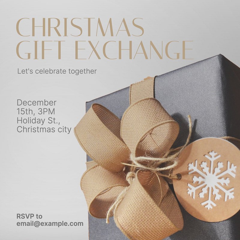 Christmas gift exchange poster template | Premium Editable Template ...