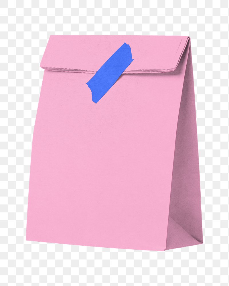 Pink paper bag mockup element, | Premium - rawpixel