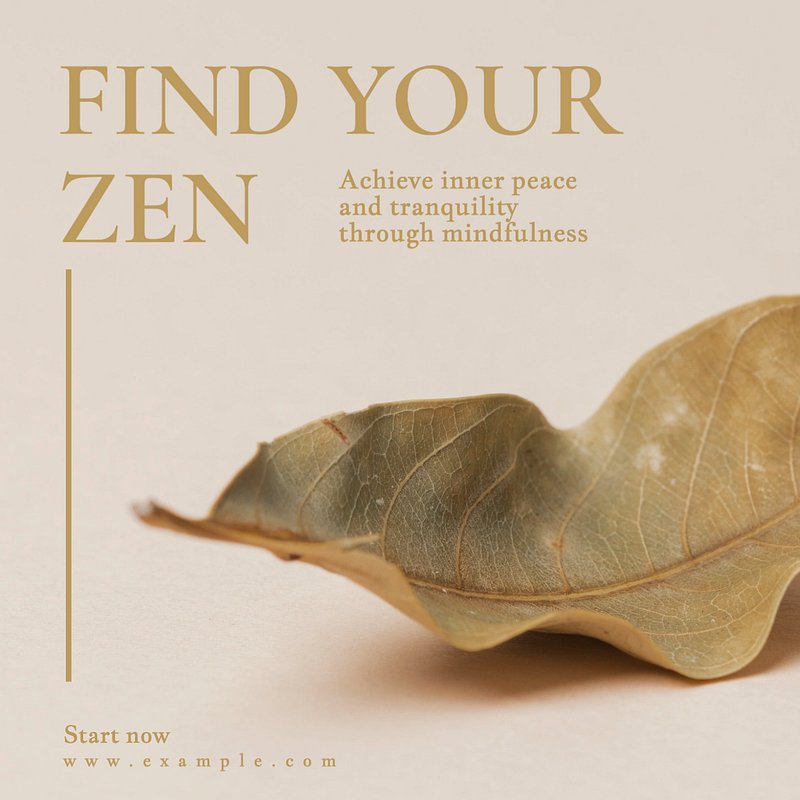 Find your zen Instagram post | Premium Editable Template - rawpixel