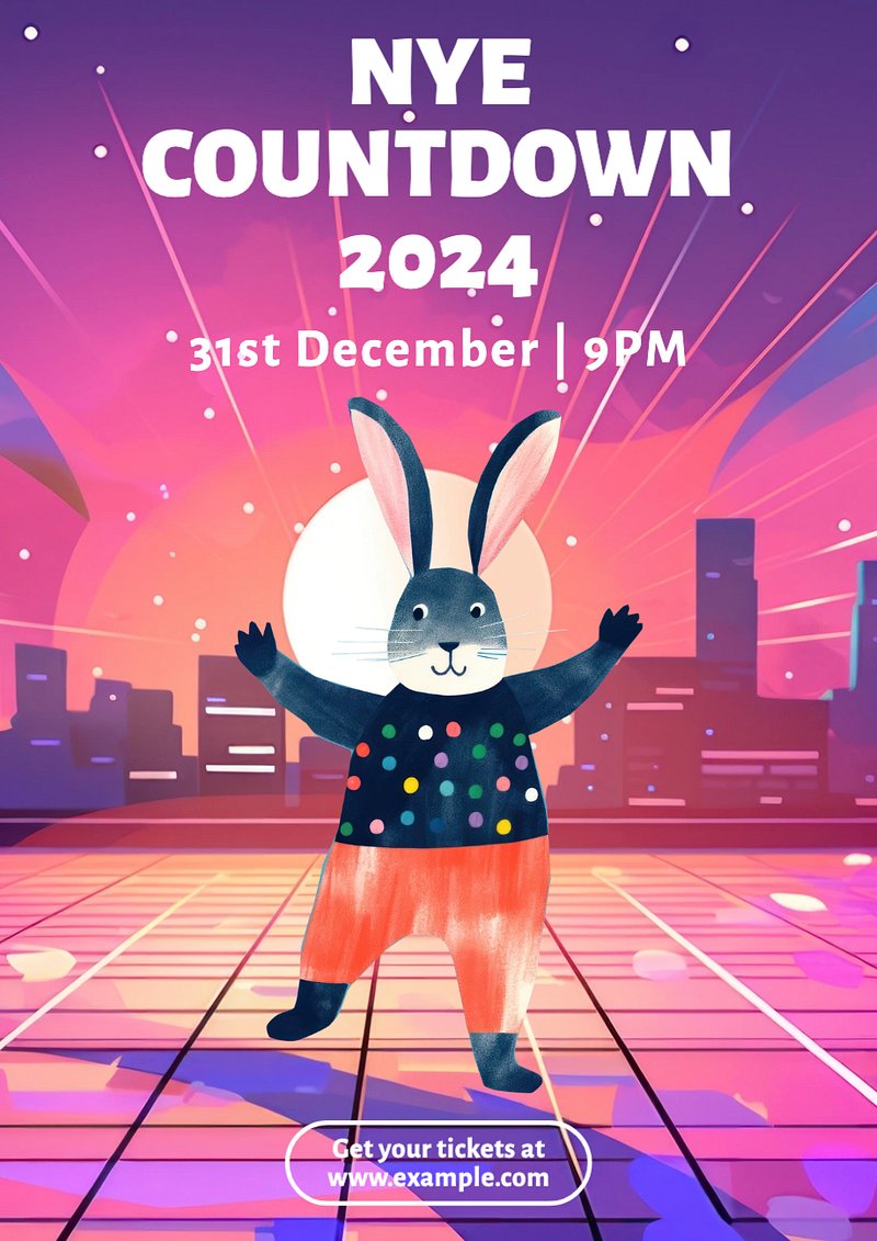 NYE countdown poster template | Premium Editable Template - rawpixel