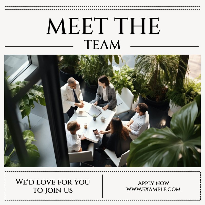 Meet team Instagram post template | Premium Editable Template - rawpixel