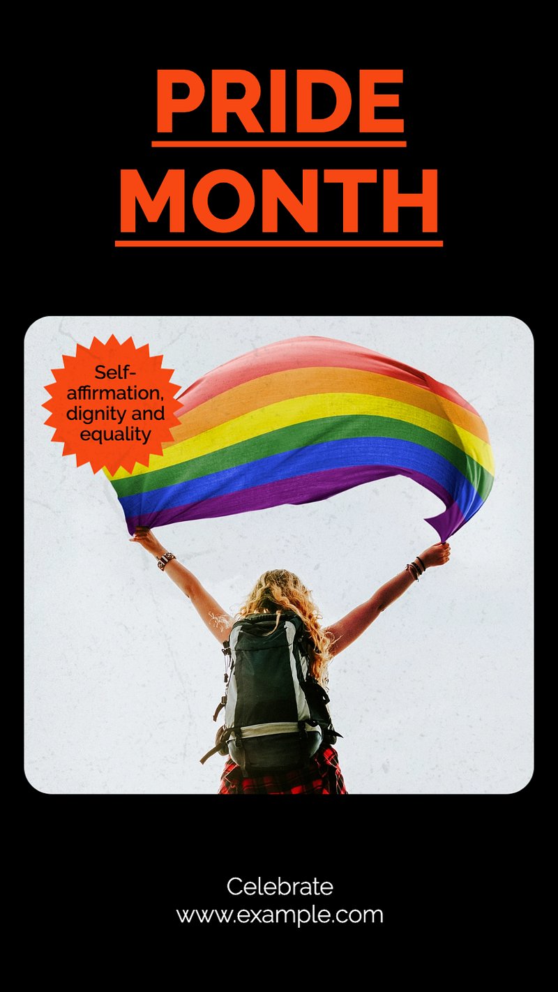 Pride month Facebook story template | Free Editable Template - rawpixel