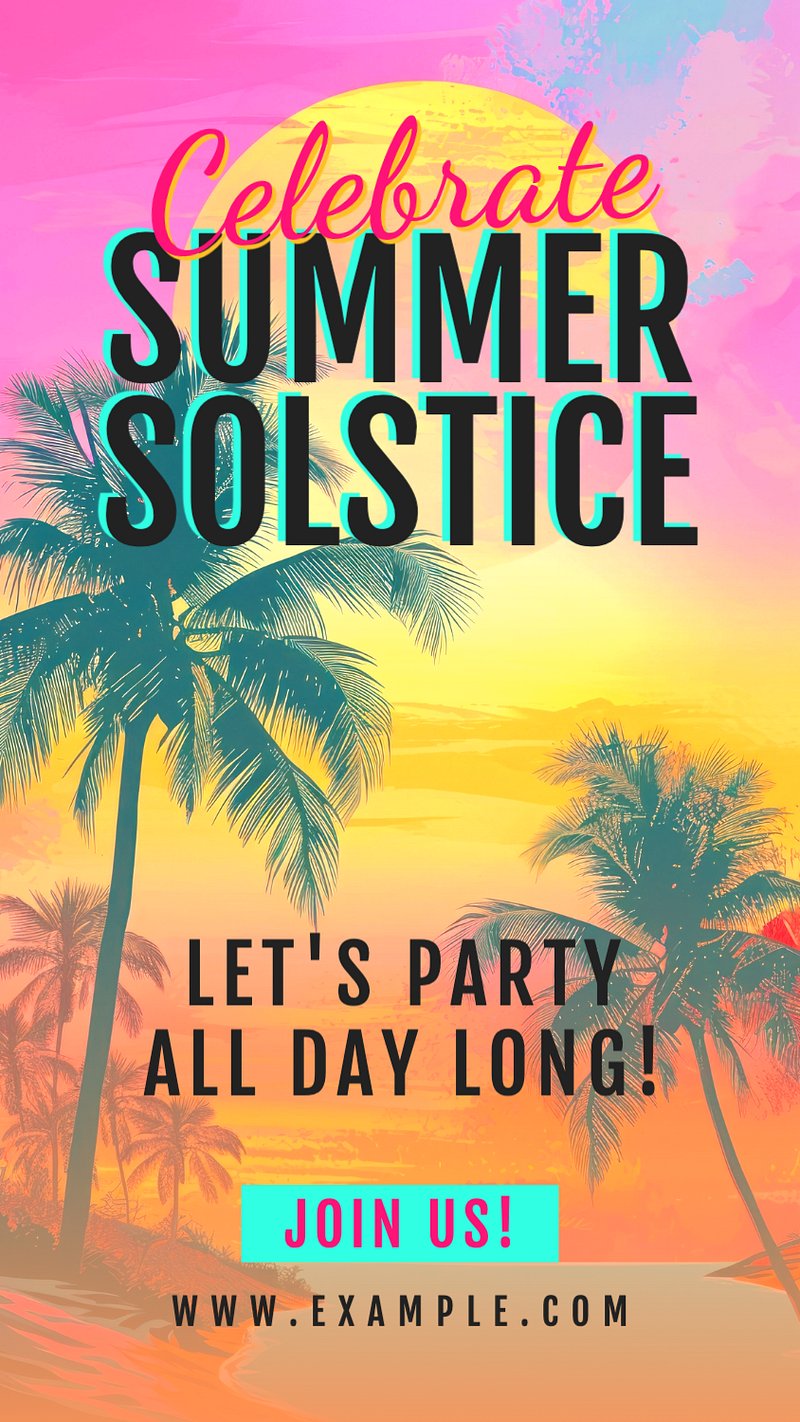 Celebrate summer solstice Facebook story | Premium Editable Template ...