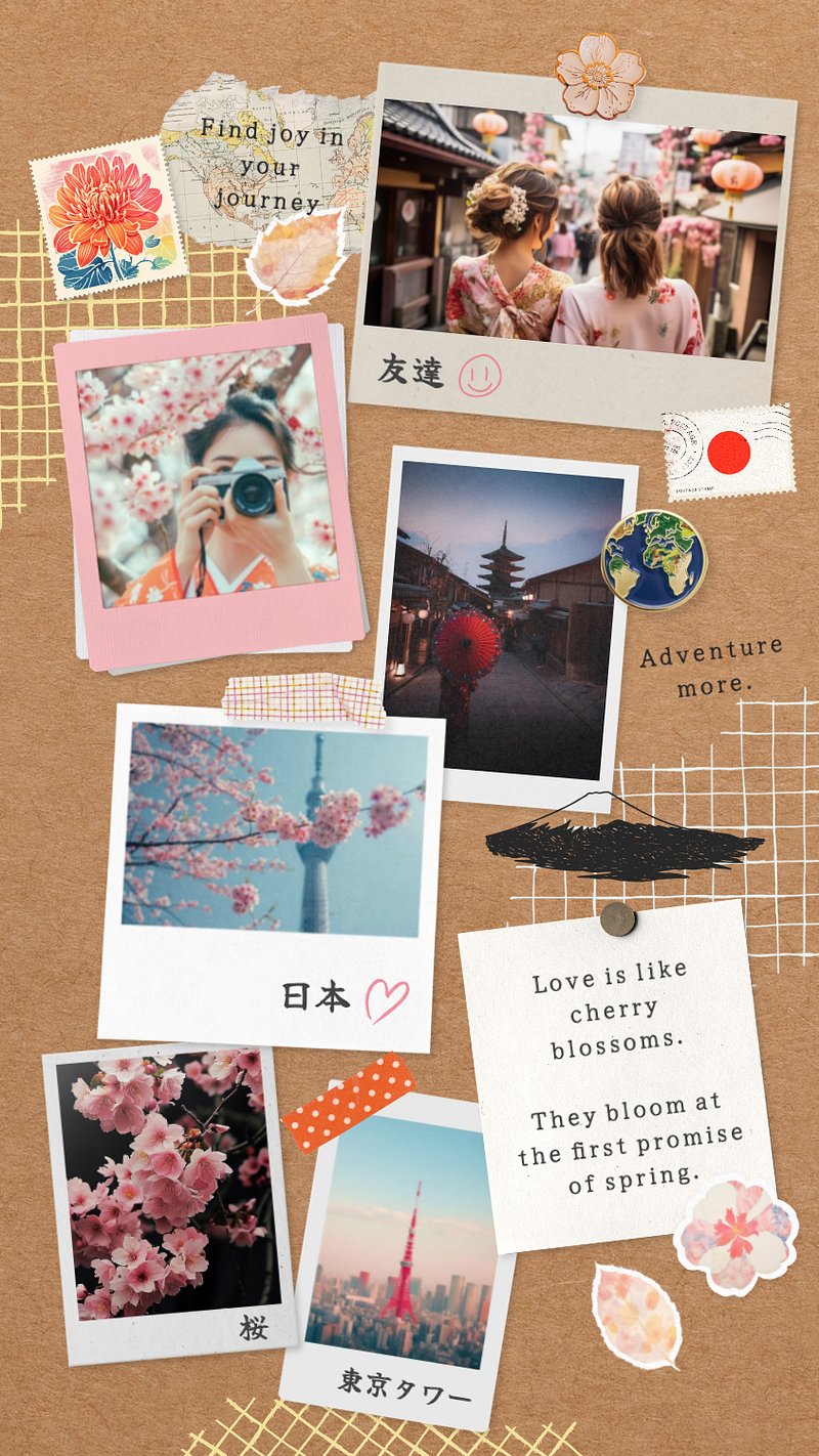 Japan Travel Mood Board Mockup Premium Moodboard Maker Rawpixel