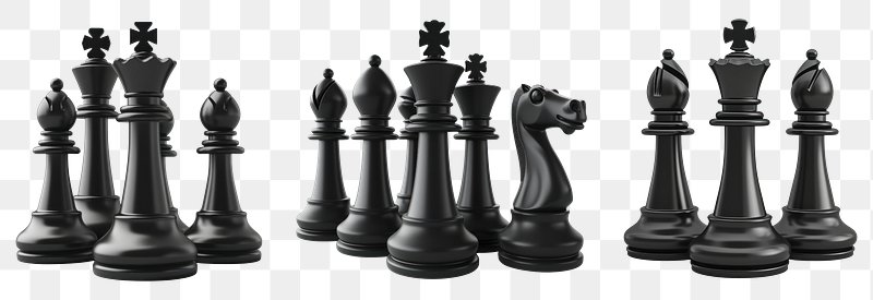 3d black chess game elements | Premium PNG - rawpixel