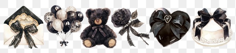 Watercolor black coquette png cut | Free PNG - rawpixel