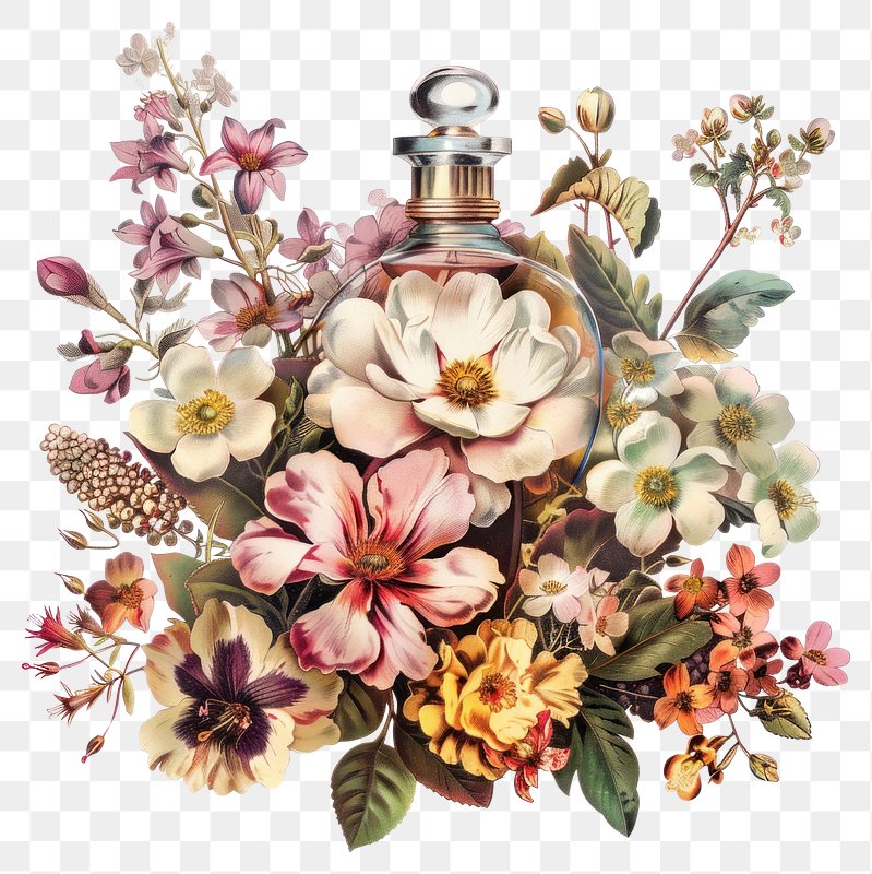 PNG Elegant floral perfume illustration | Free PNG - rawpixel