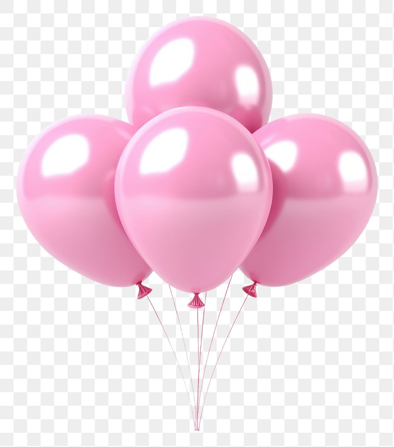 PNG Pink balloons white background | Free PNG - rawpixel
