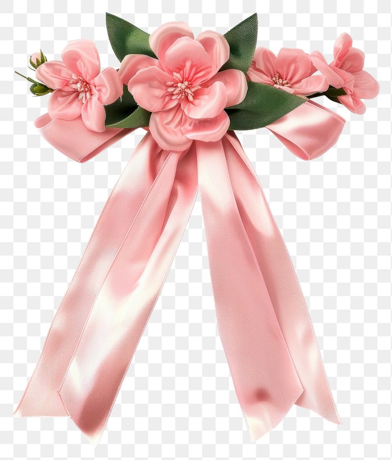 Elegant pink floral ribbon | Free PNG - rawpixel