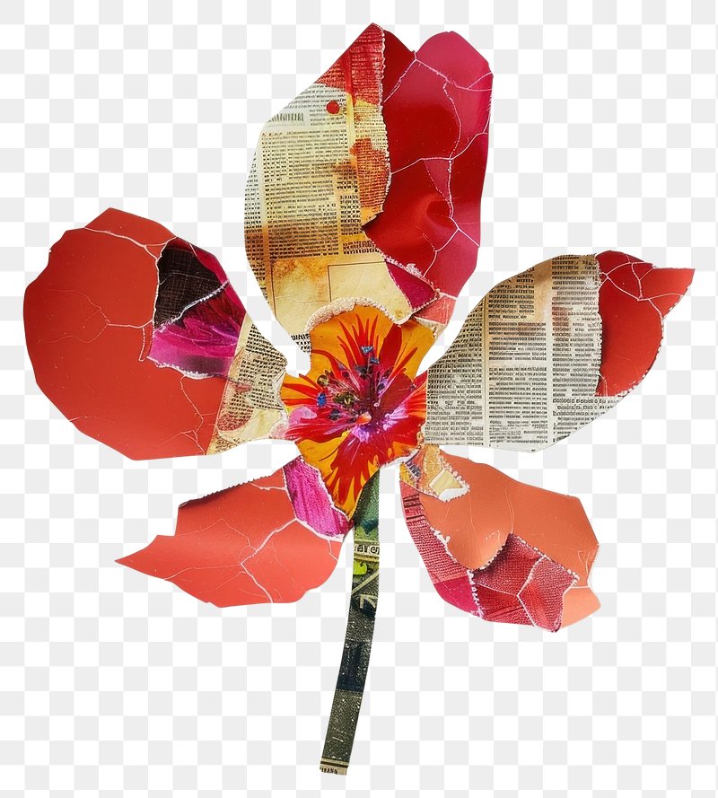 PNG Colorful abstract flower collage | Free PNG - rawpixel