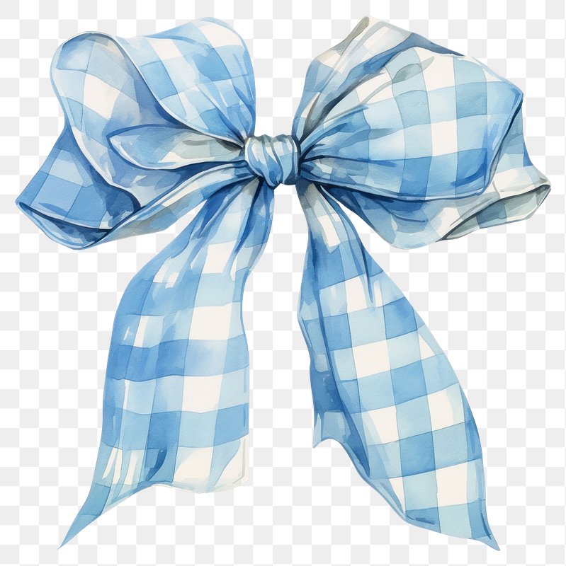 Blue Coquette Gingham Bow Ribbon Images | Free Photos, PNG Stickers ...