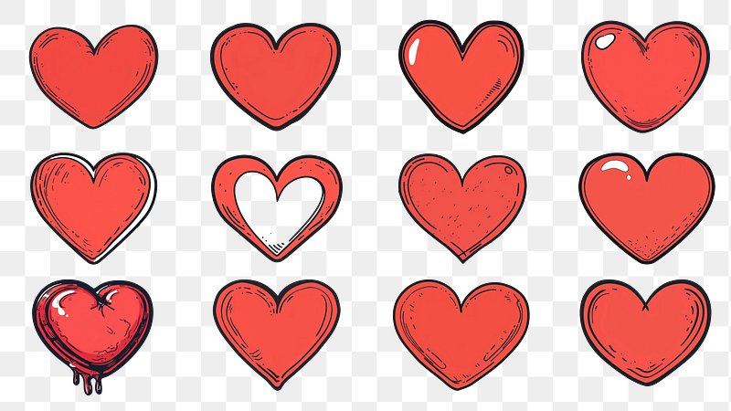 hand drawn red heart png | Premium PNG - rawpixel