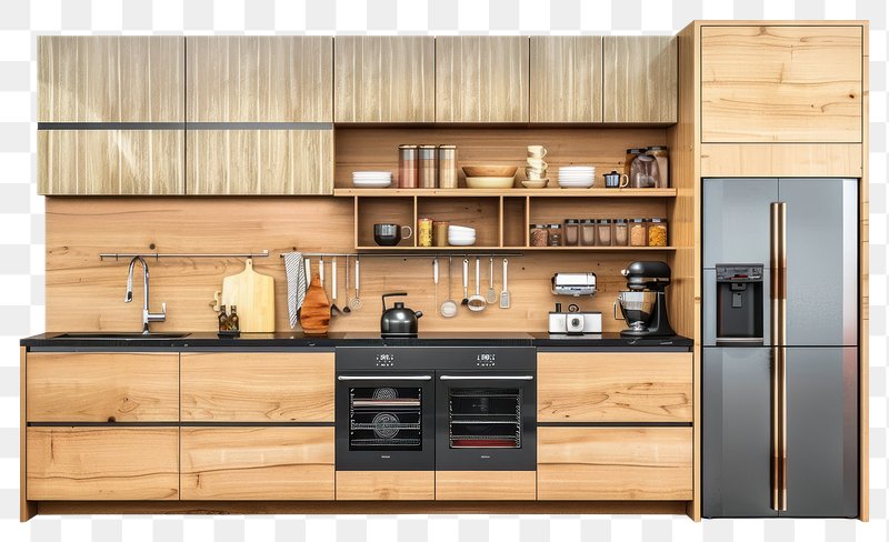 PNG Modern wooden kitchen design | Free PNG - rawpixel