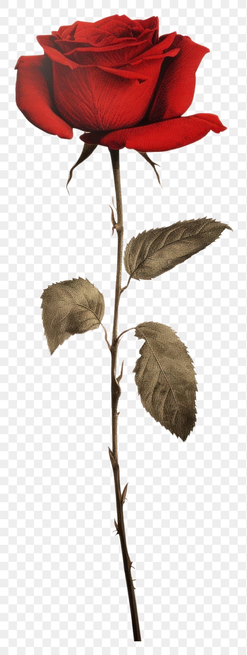 Single Red Rose Drawing PNG Images | Free Photos, PNG Stickers ...