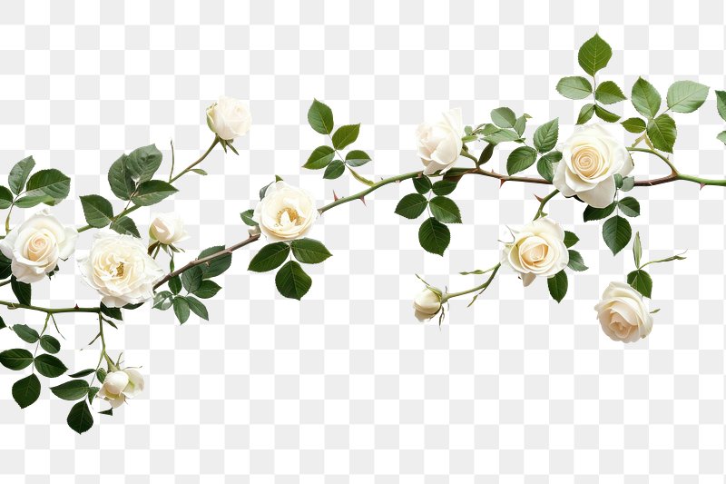 PNG Elegant white roses vine | Premium PNG - rawpixel