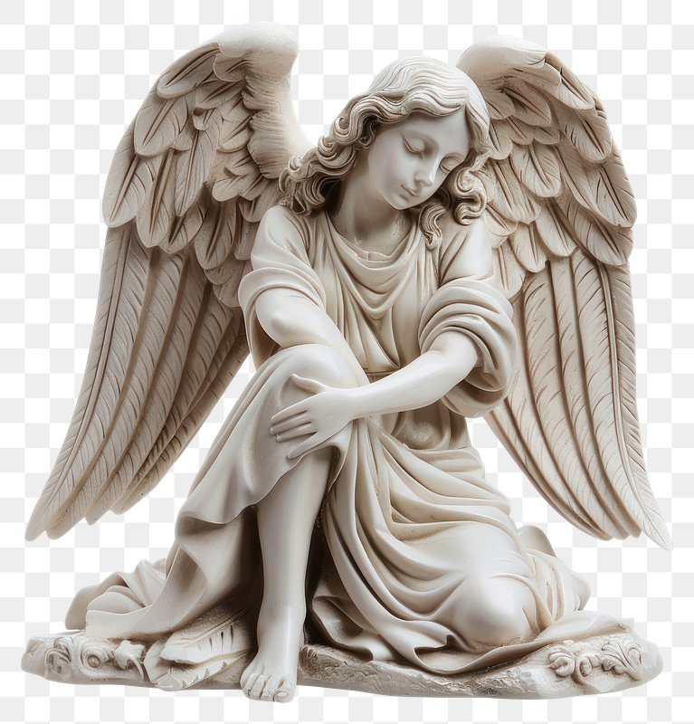 PNG Elegant angelic statue repose | Free PNG - rawpixel