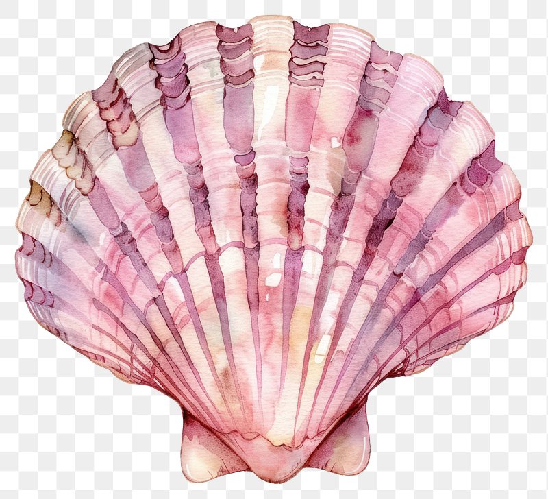 PNG Pink Scallop Shell invertebrate | Free PNG - rawpixel