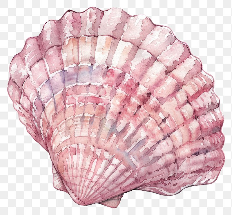 PNG Pink sea shell invertebrate | Free PNG - rawpixel