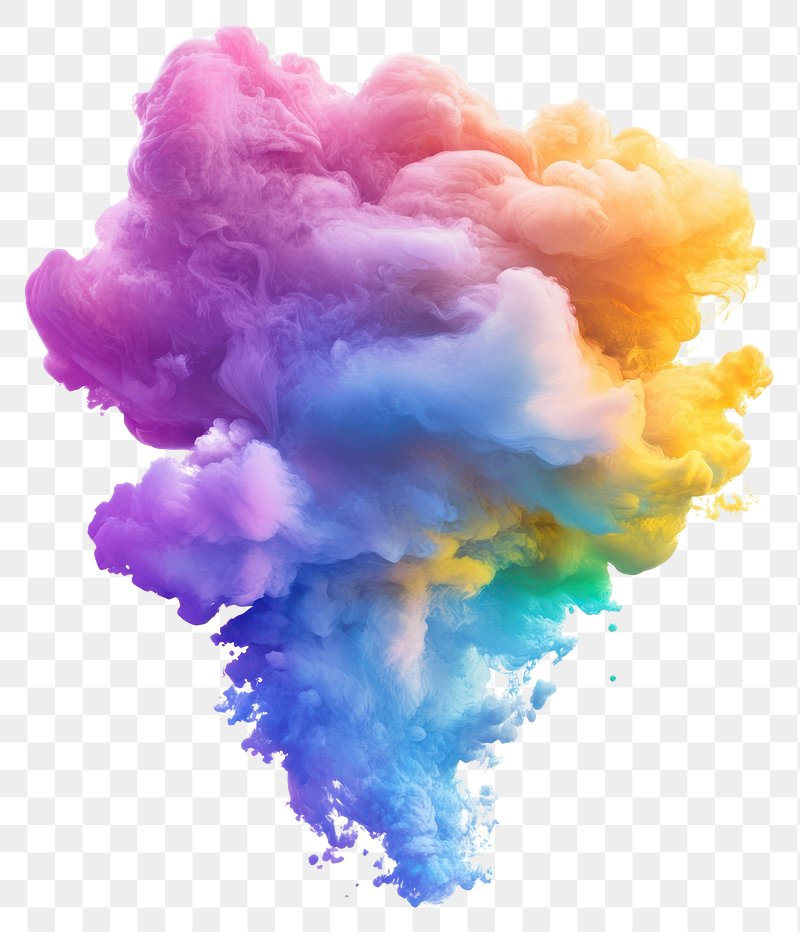 Rainbow splash abstract effect cloud. | Free PNG - rawpixel