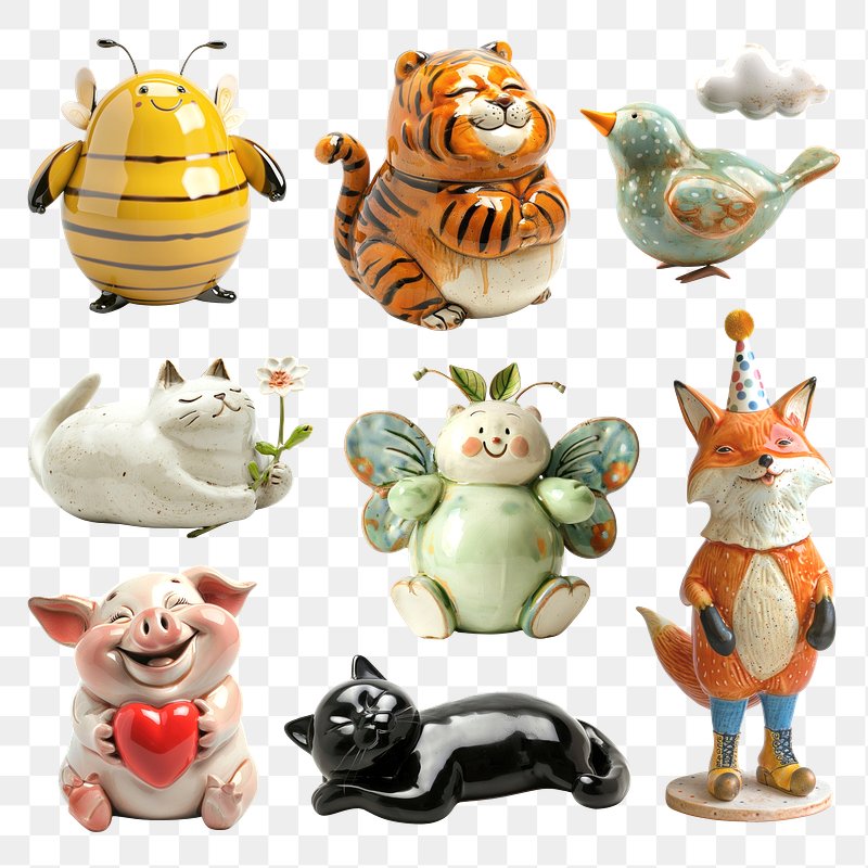 Cute ceramic animal figurine png | Premium PNG - rawpixel