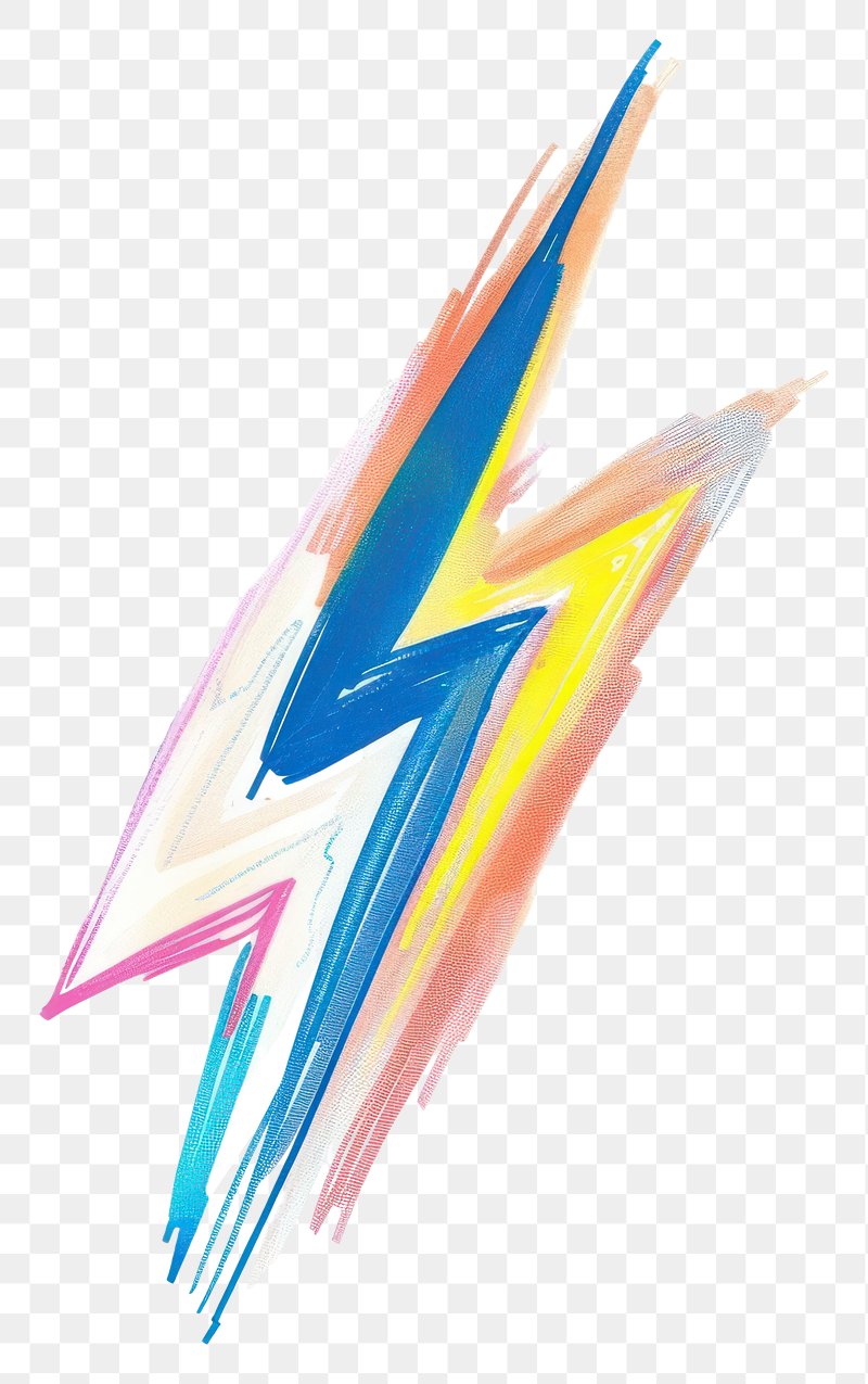PNG Colorful abstract lightning bolt | Free PNG - rawpixel