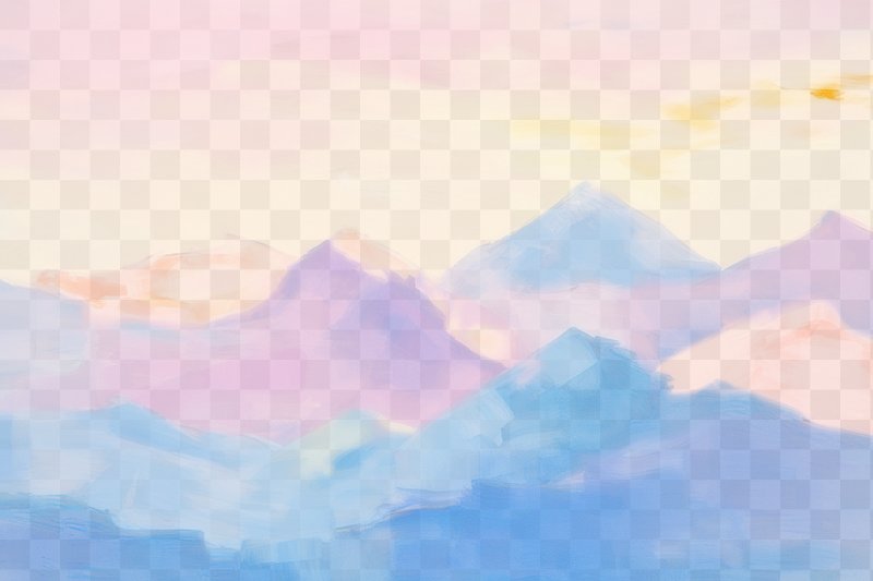 Colorful abstract mountain png paint | Free PNG - rawpixel