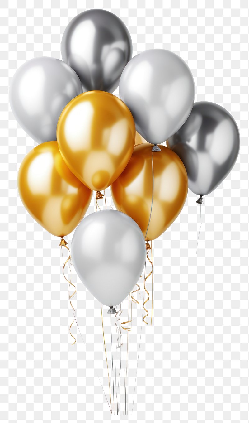 Gold And Silver Balloon PNG Images | Free Photos, PNG Stickers ...