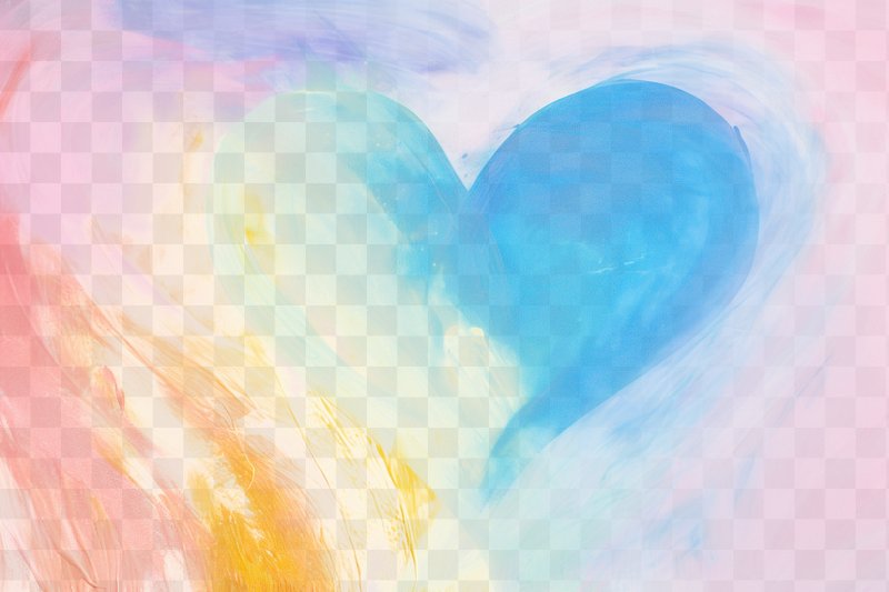 Colorful heart abstract png paint | Free PNG - rawpixel