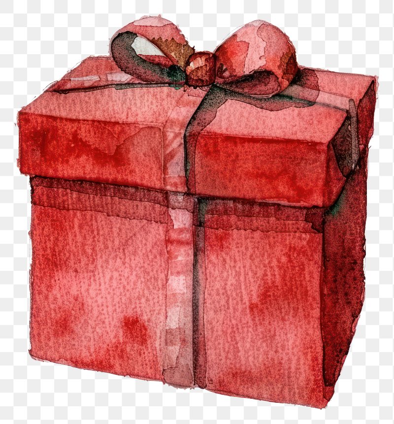 PNG Watercolor red gift box | Free PNG - rawpixel