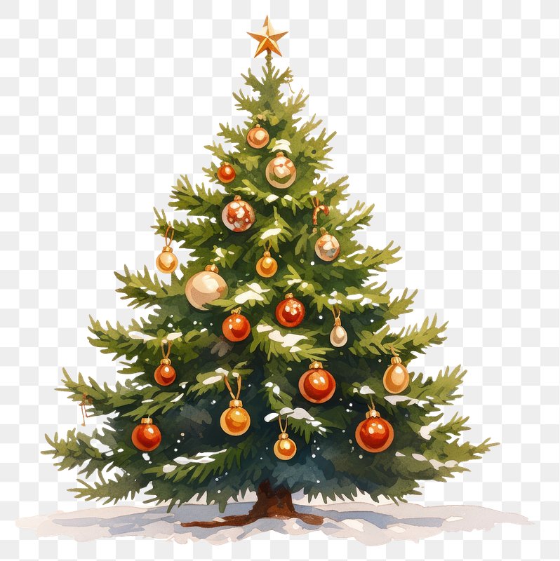 PNG Festive decorated Christmas tree | Free PNG - rawpixel