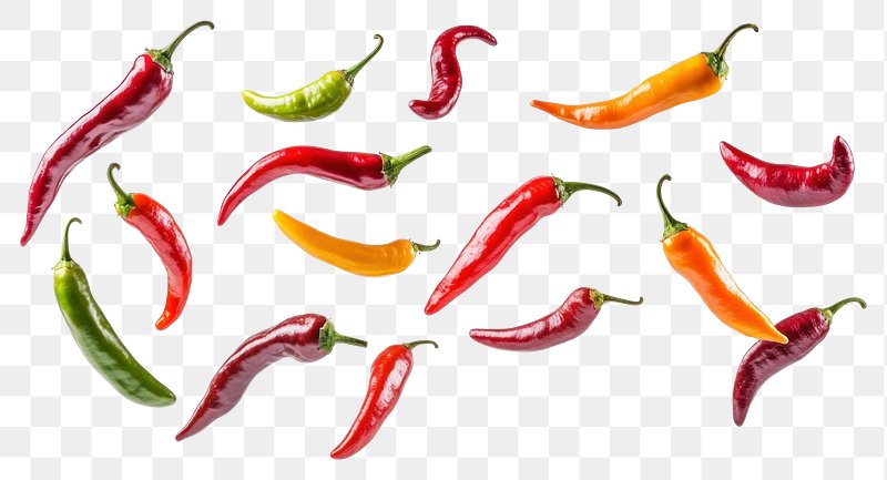 PNG Chilli floating peppers food | Free PNG - rawpixel