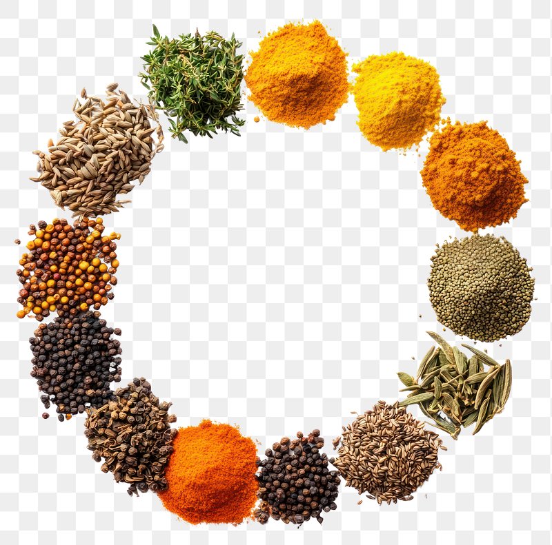 PNG Spices circle ingredients arrangement | Free PNG - rawpixel