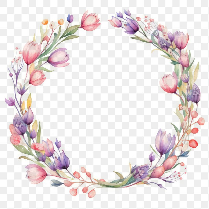 Wild flower border watercolor pattern | Free Photo Illustration - rawpixel