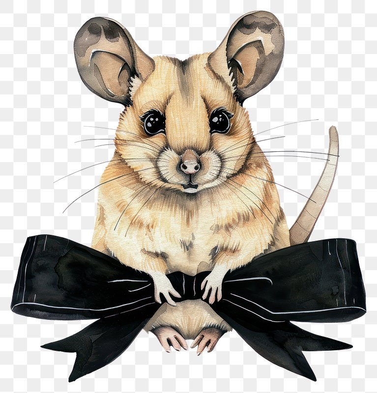 PNG Coquette rat illustration watercolor | Premium PNG - rawpixel
