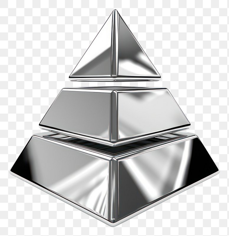 Pyramid Chrome material shape white | Free Photo Illustration - rawpixel