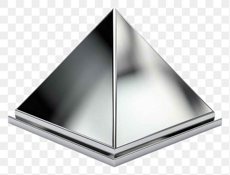 Pyramid Chrome material shape white | Free Photo Illustration - rawpixel