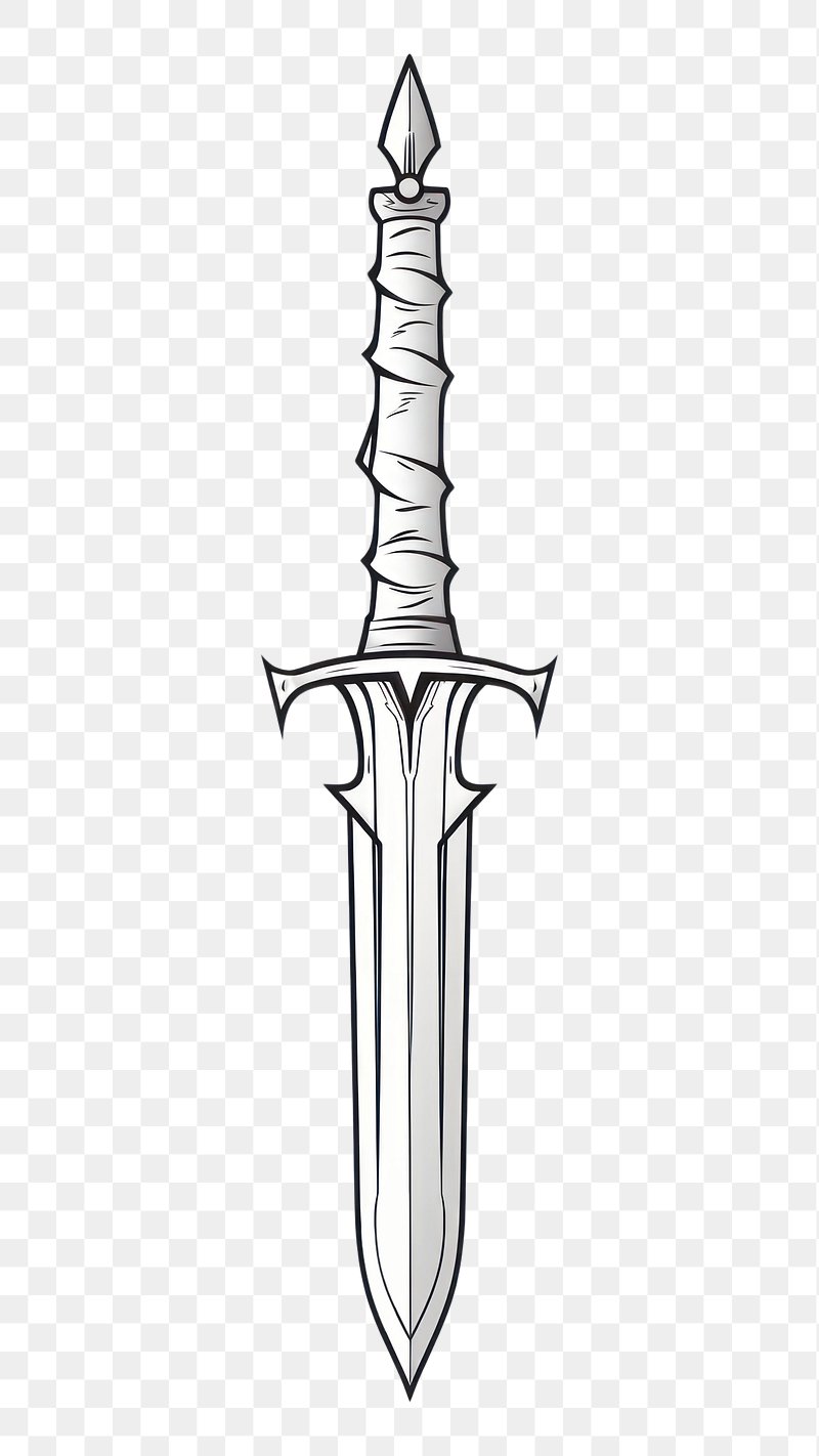 Sword weapon dagger line | Free Photo Illustration - rawpixel