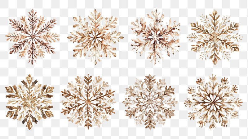 PNG watercolor brown snowflake element | Free PNG - rawpixel