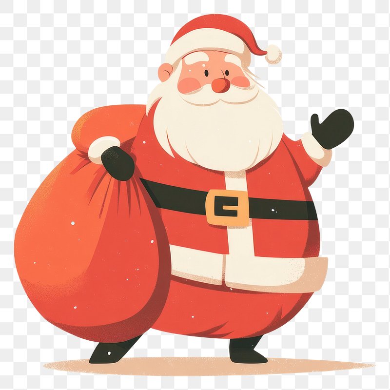 PNG Chubby Santa Claus carrying | Free PNG - rawpixel