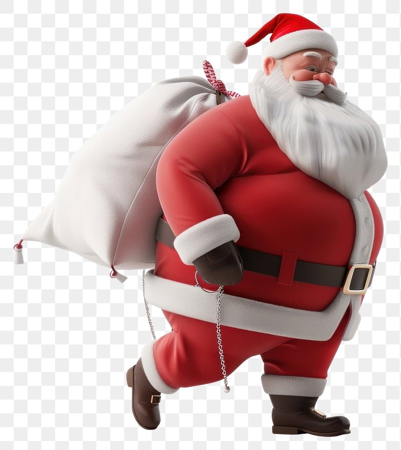 PNG Chubby Santa Claus carrying | Free PNG - rawpixel
