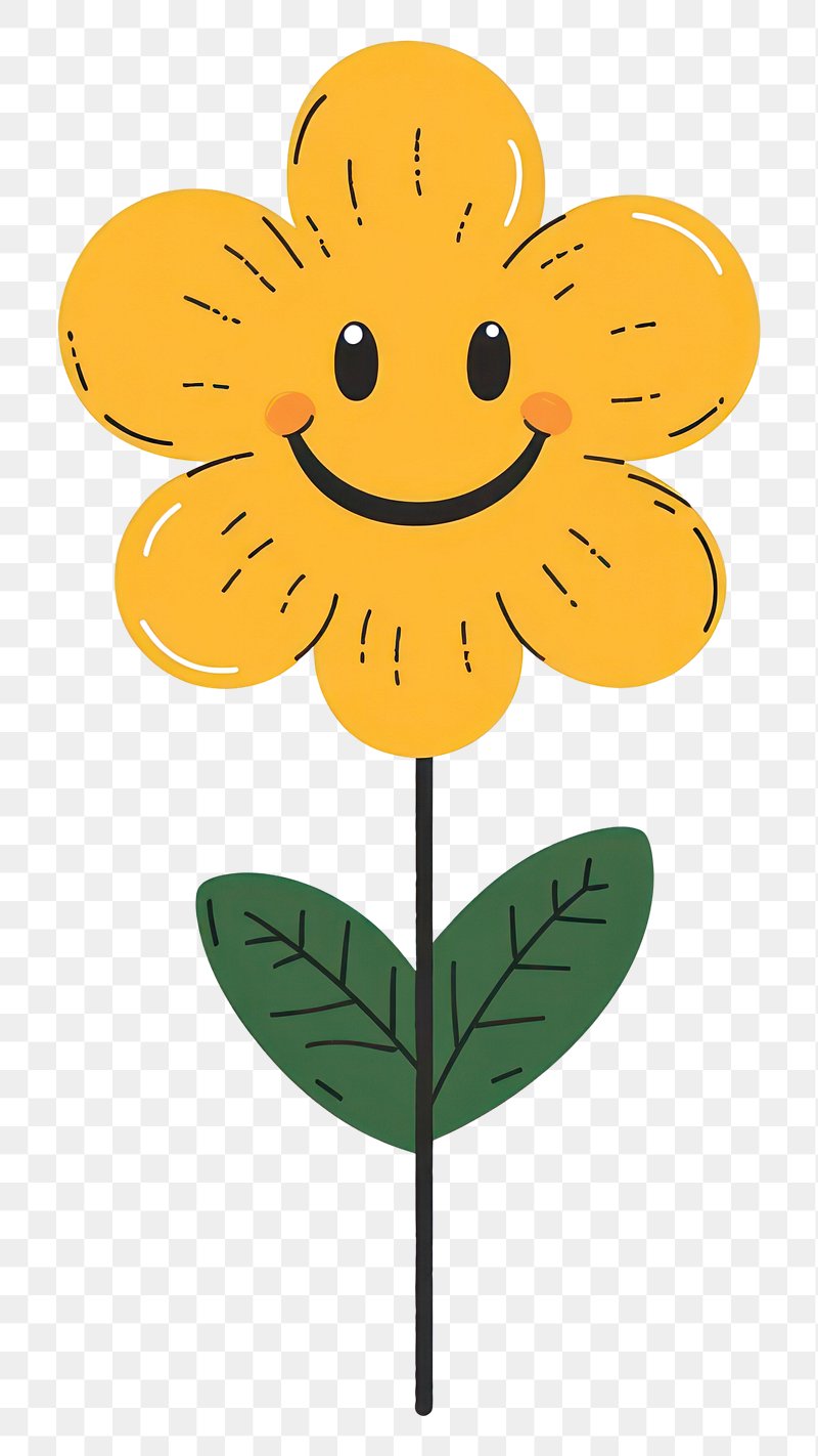 PNG Cute smile flower illustration | Free PNG - rawpixel