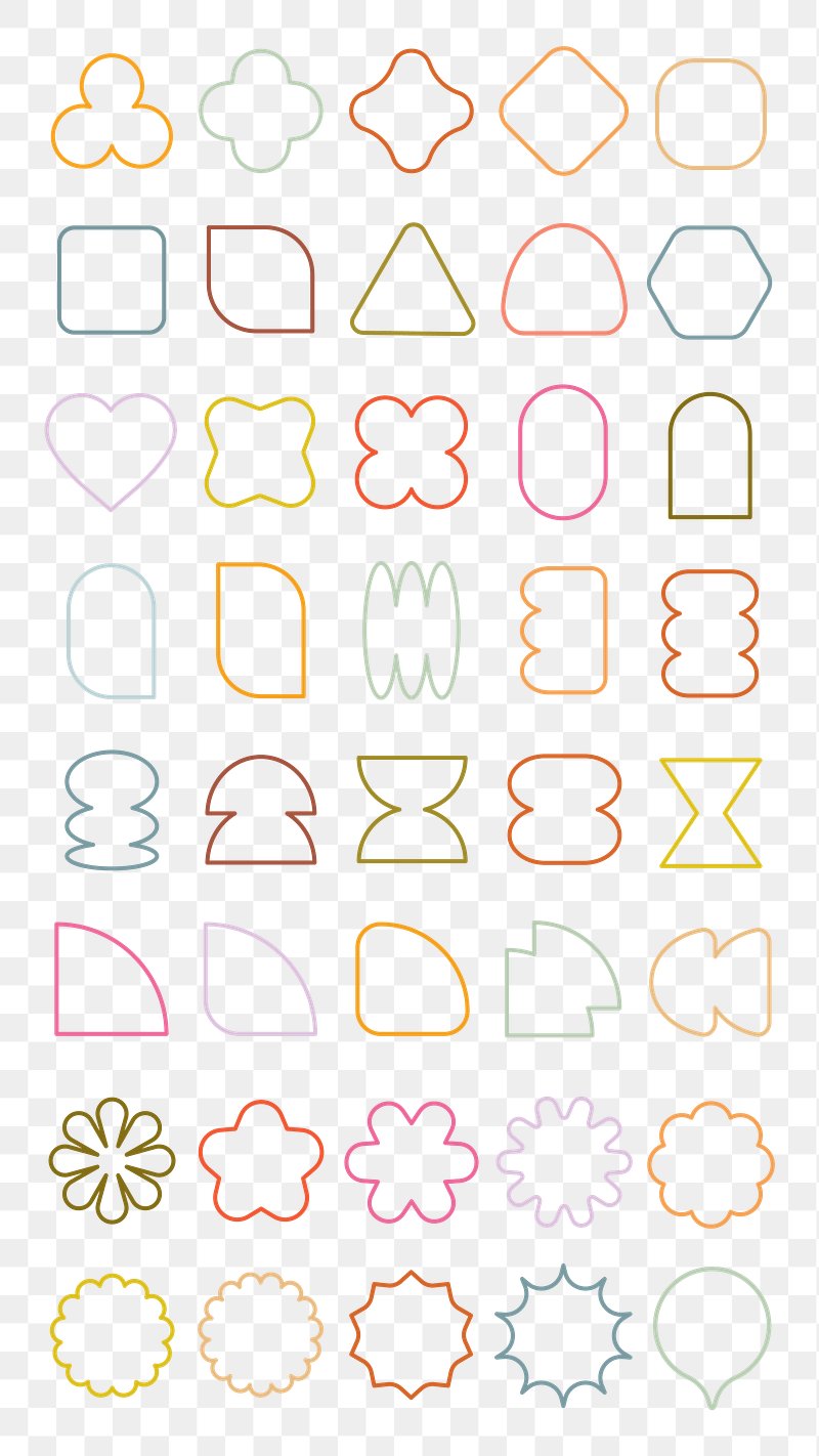 PNG Colorful geometric shape outlines | Premium PNG - rawpixel