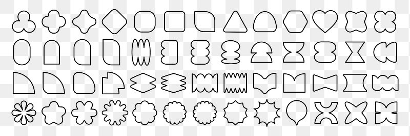 PNG Geometric shapes outline collection | Premium PNG - rawpixel