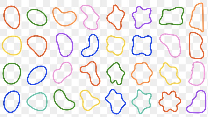 PNG Colorful abstract shape outlines, | Premium PNG - rawpixel