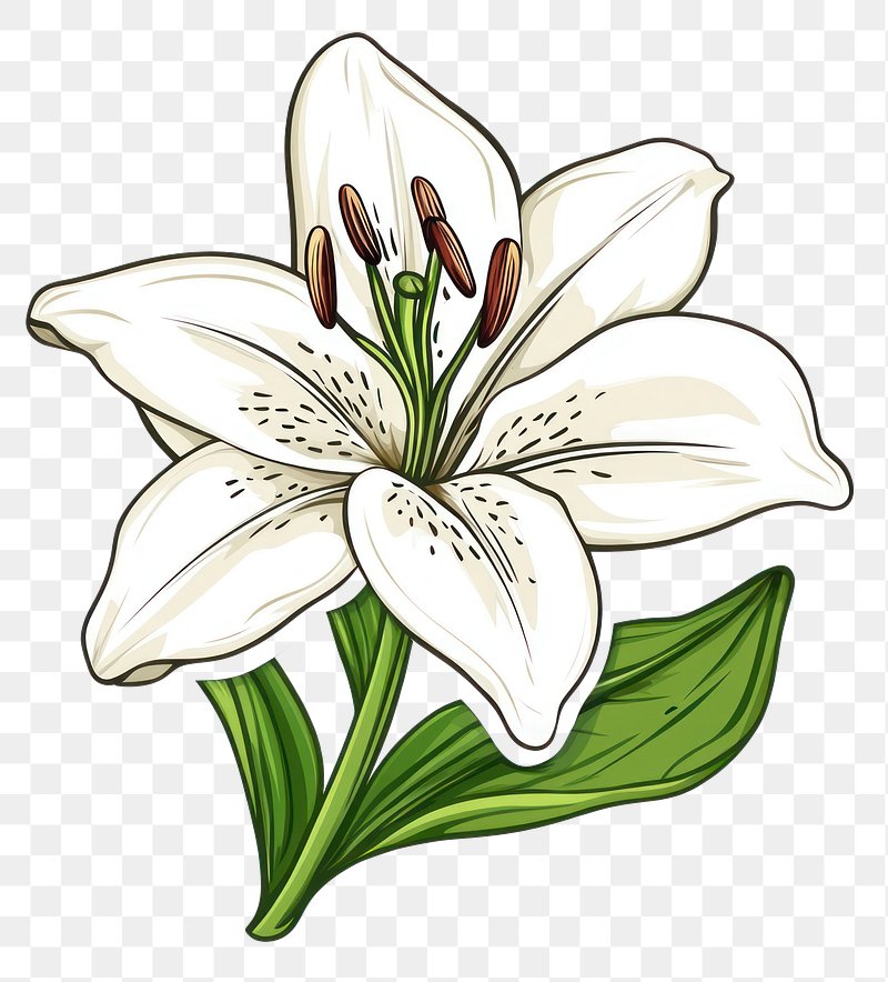 PNG White lily sticker vector | Premium PNG - rawpixel