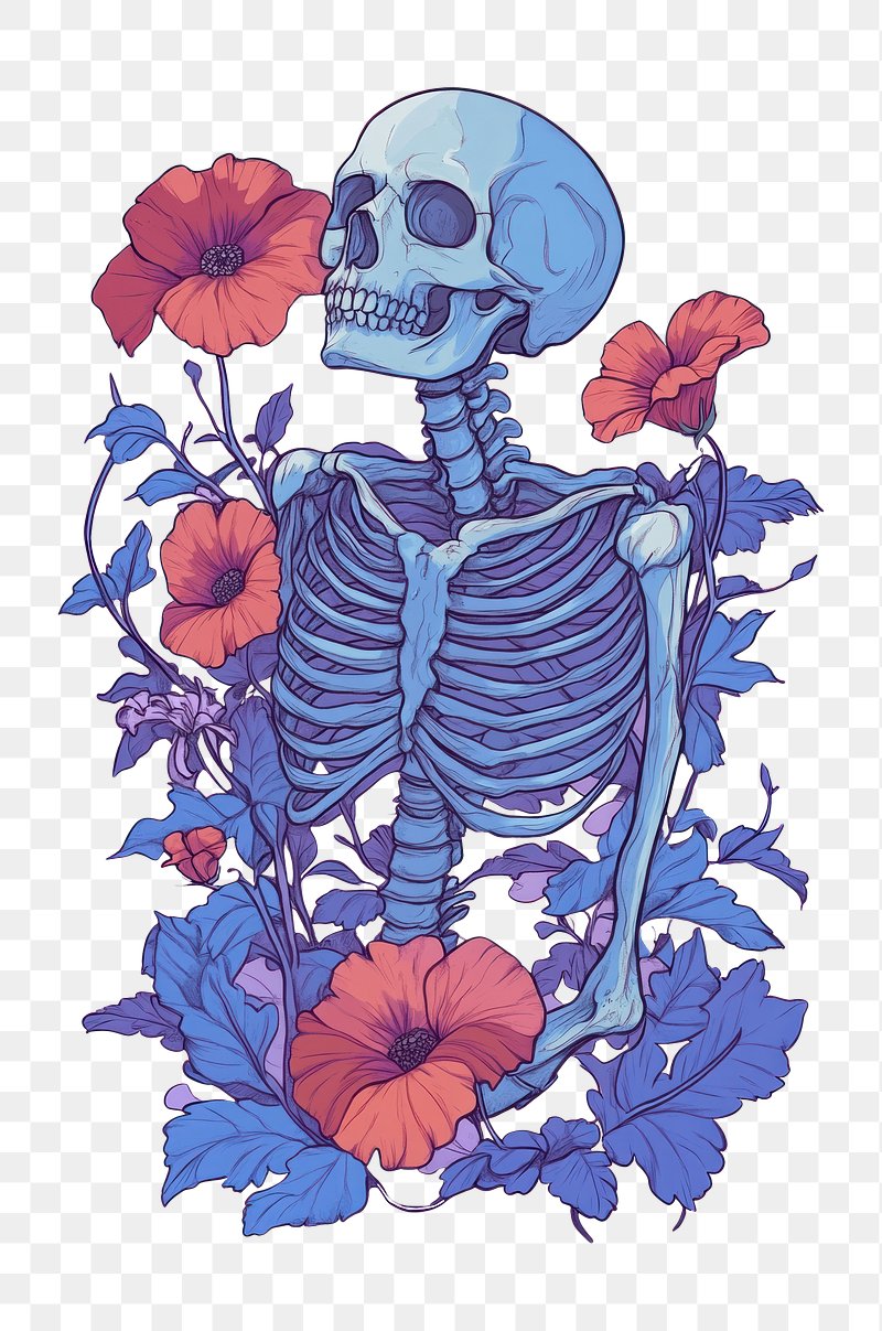 PNG Skeleton cover scarlet Ipomoea | Free PNG - rawpixel