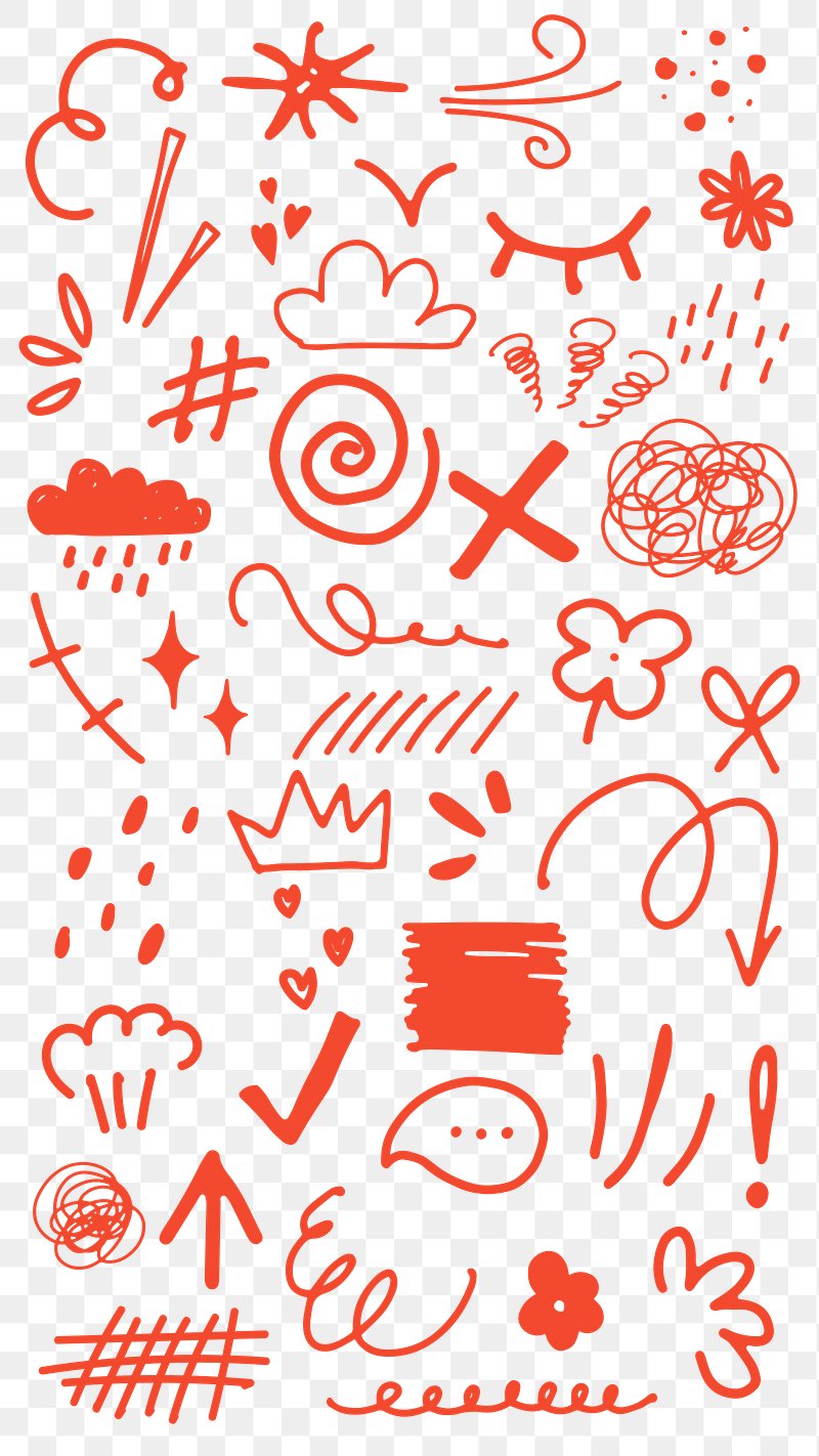 PNG Playful red doodles transparent, | Premium PNG - rawpixel