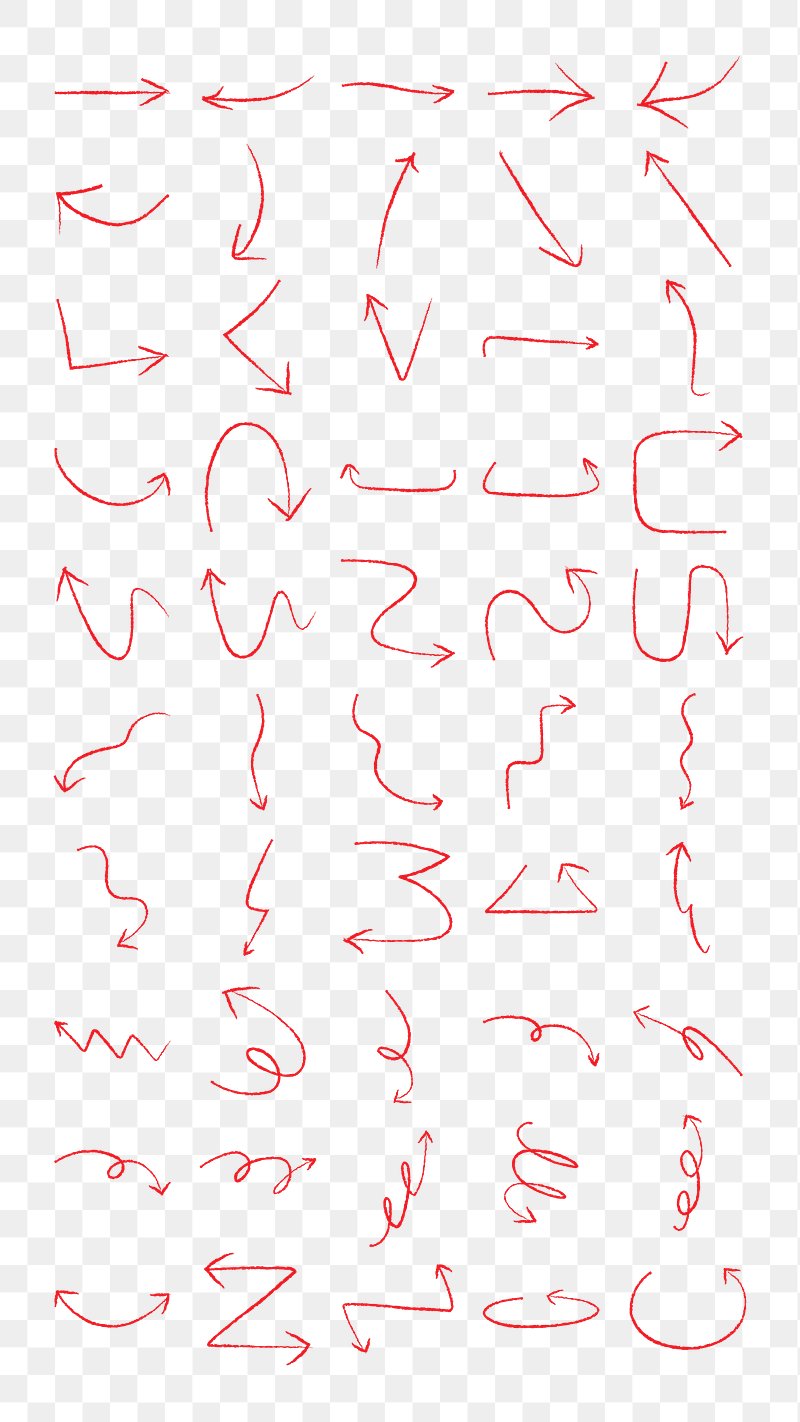 Collection red hand-drawn arrows symbols | Premium Vector - rawpixel