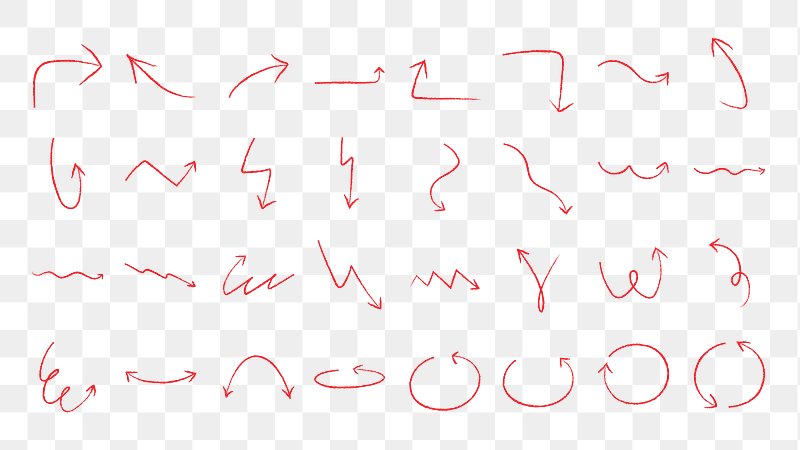 PNG Hand-drawn red arrow doodles | Premium PNG - rawpixel